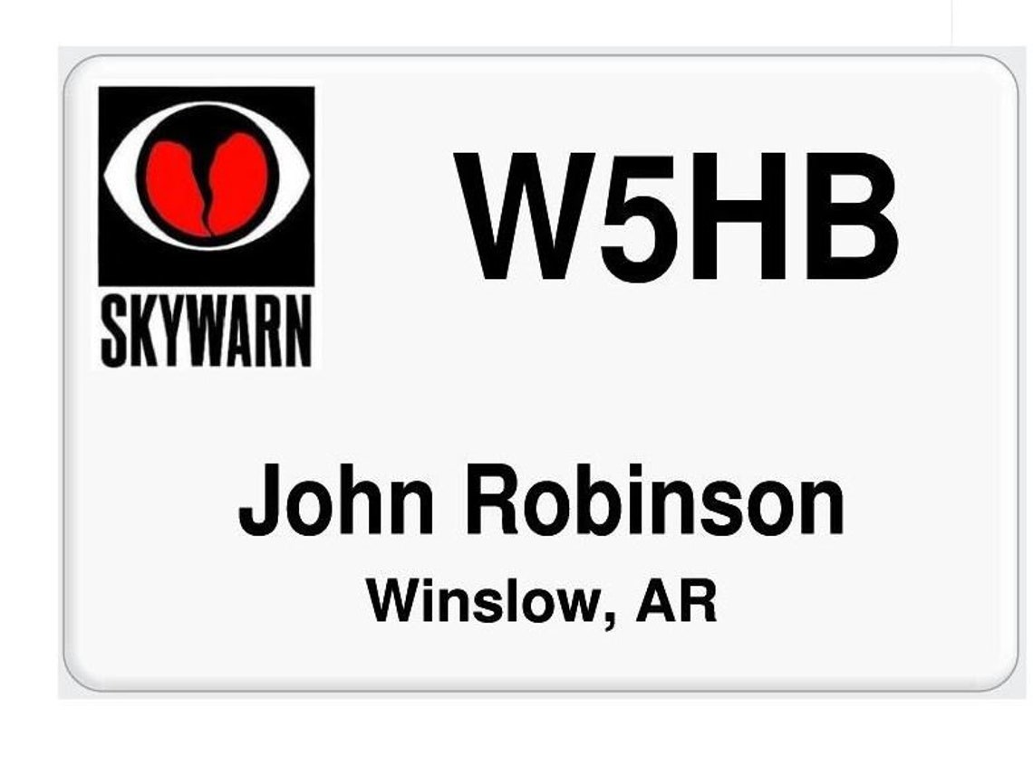 Name Badge SKYWARN Logo With Callsign / Amateur Radio Custom - Etsy