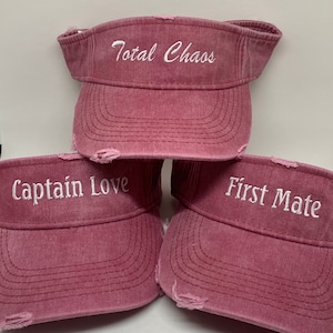 Custom Text Distressed VISORS Embroidered Visor Monogrammed ...