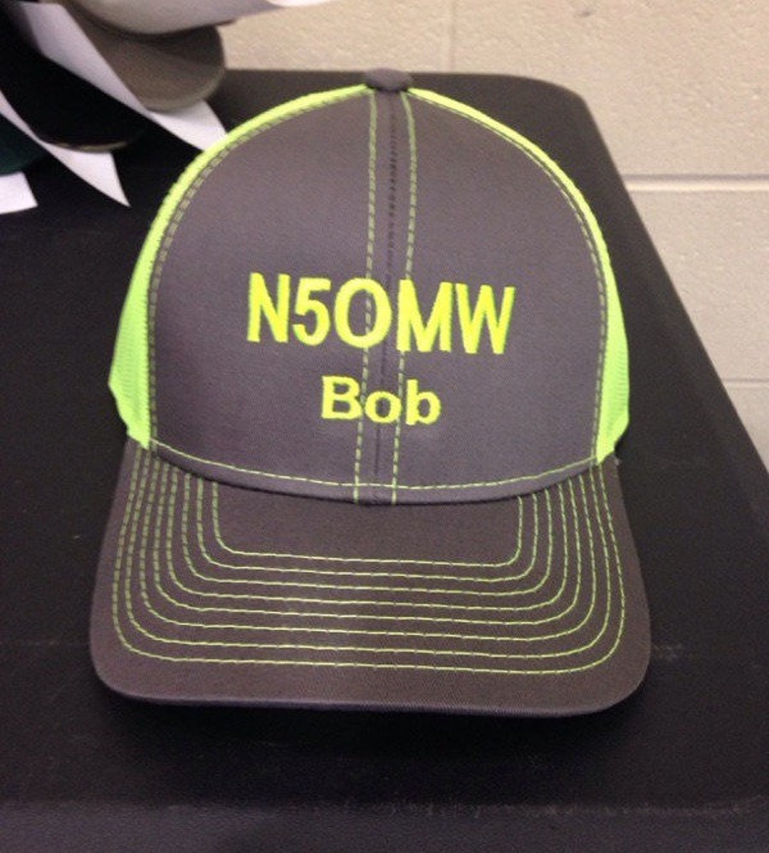Ham Radio Callsign Hat Custom Text Embroidered Neon Hat - Etsy
