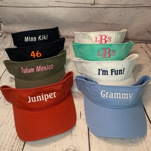 Custom Text Visors Monogrammed Visors Custom Embroidery Personalized ...
