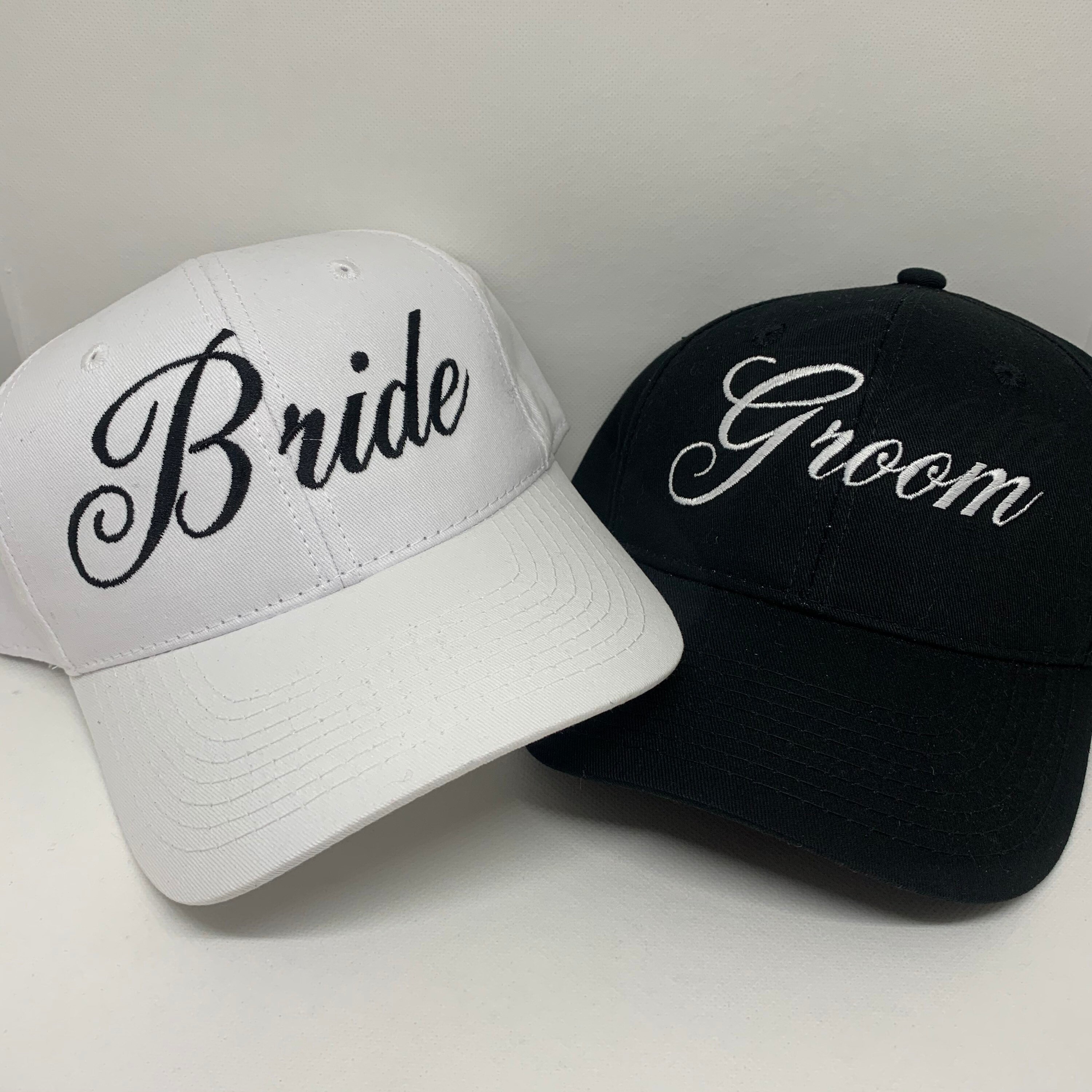 Bride and Groom Hats Embroidered structured Hats bride Hat | Etsy