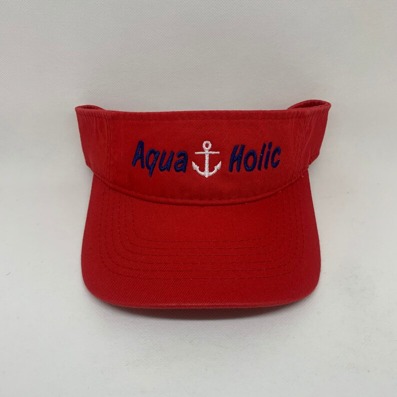 Visors Aqua Holic Embroidered Visors Boat Hair Don't Care | Etsy