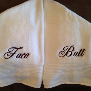 Embroidered Towels Face Butt Towels College Gifts Christmas - Etsy