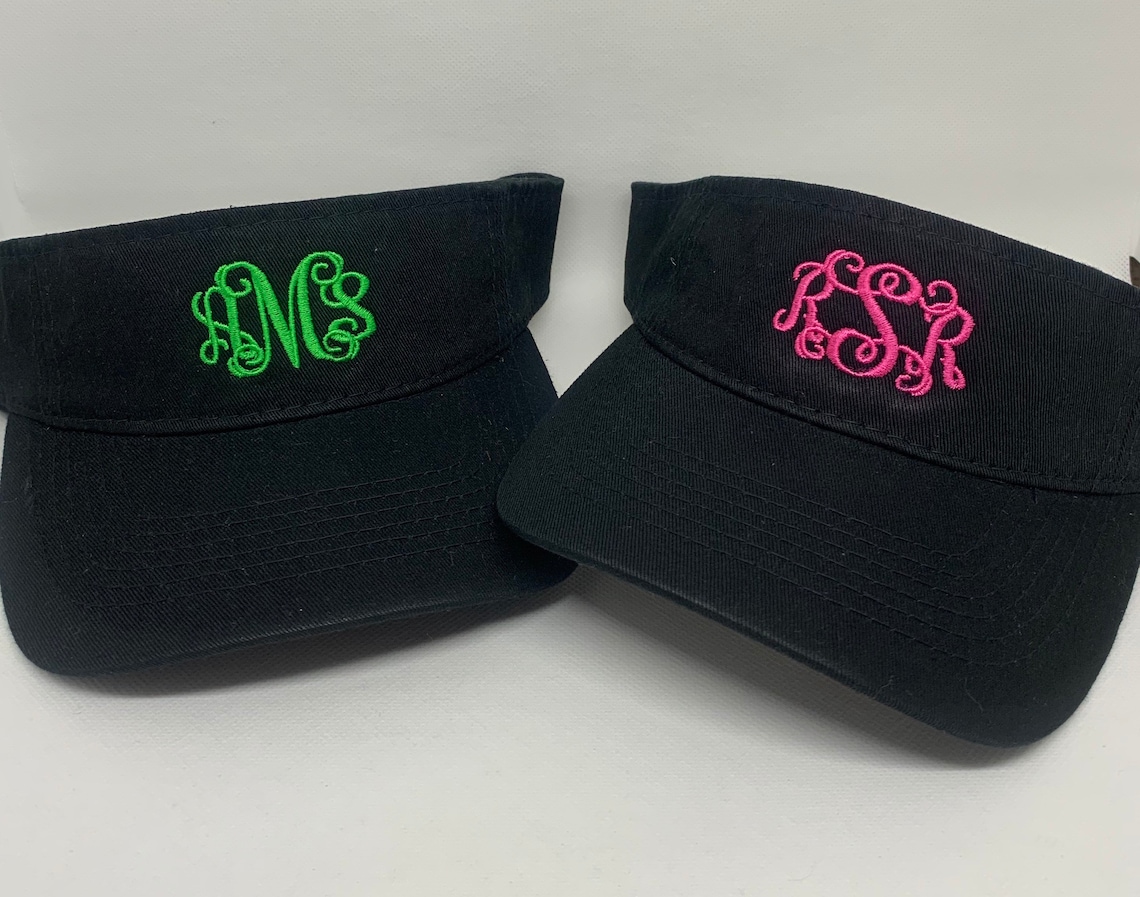 Custom Text Visors Monogrammed Visors custom embroidery | Etsy