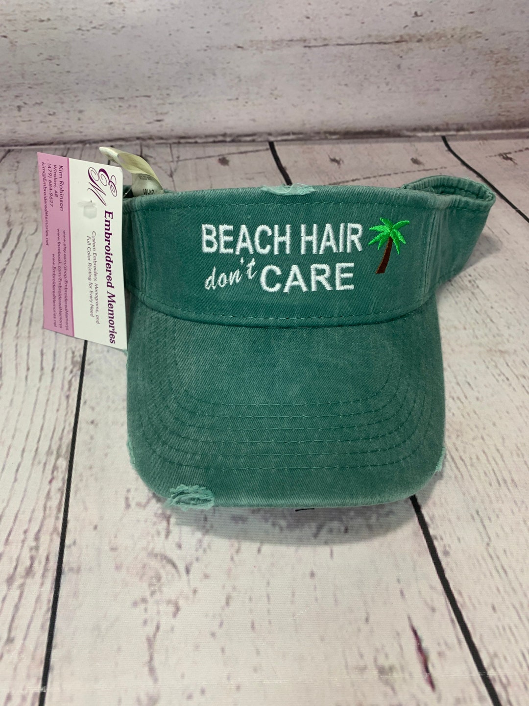 Beach Distressed Visors Pre Embroidered Unisex Visor. Mens Visor Womens ...
