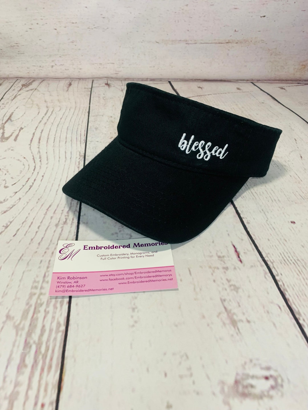 Blessed Embroidered Visors Custom Embroidery Personalized Visors ...