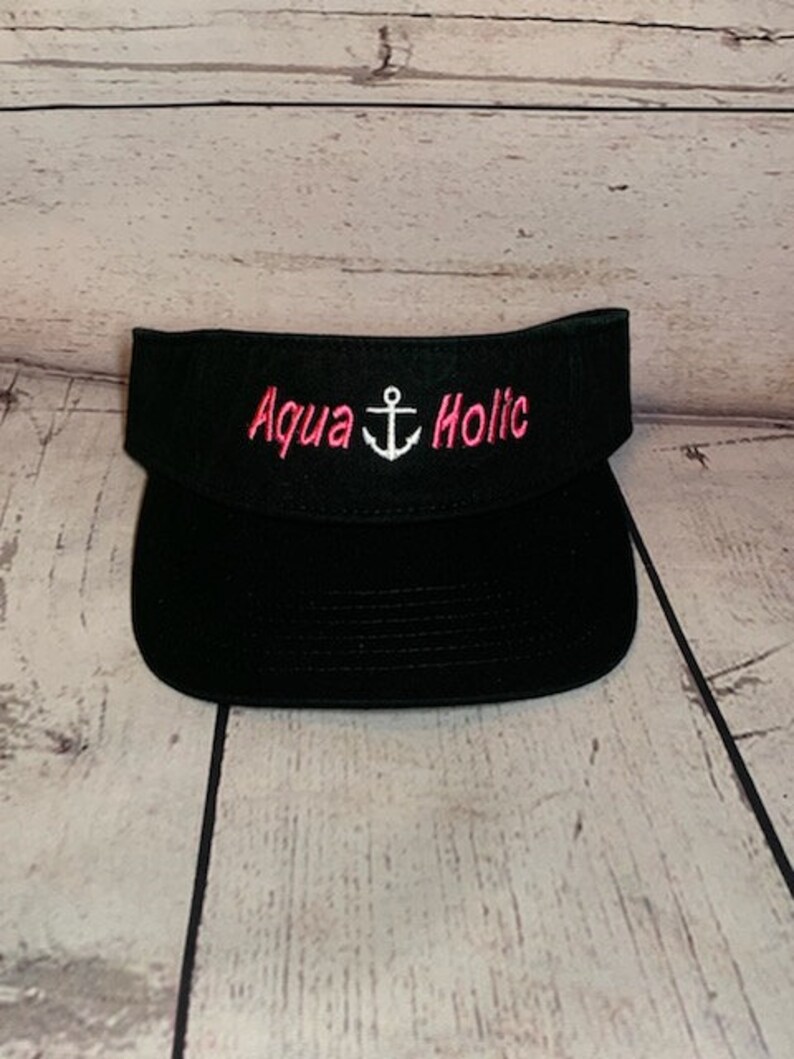 Visors Aqua Holic Embroidered Visors Boat Hair Don't Care | Etsy