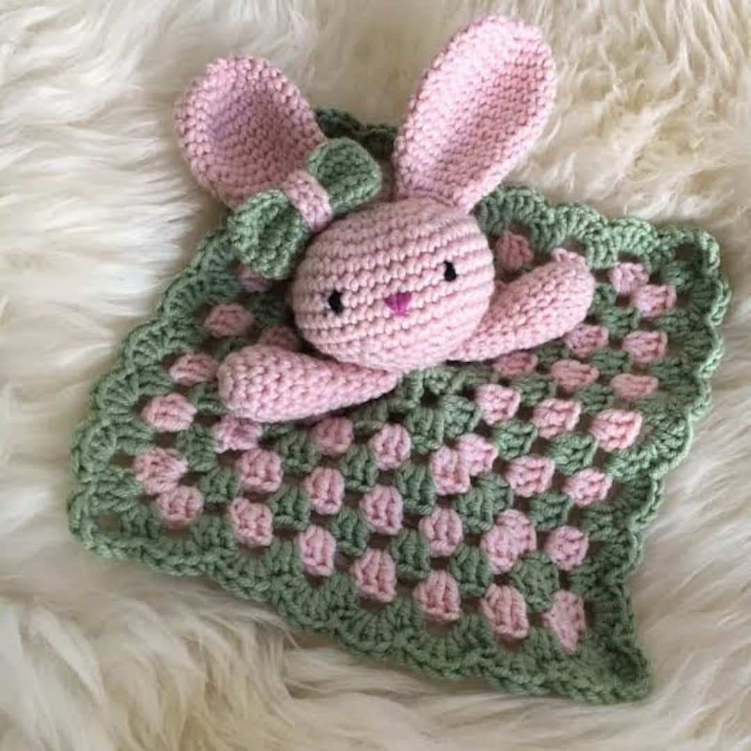 Baby Rabbit Security Blanket Crochet Pattern, Crochet Bunny, Toddler ...