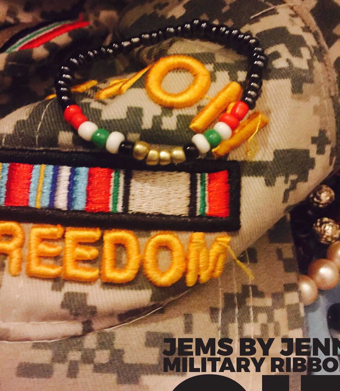 OIF Military Ribbon Beaded Bracelet - Etsy