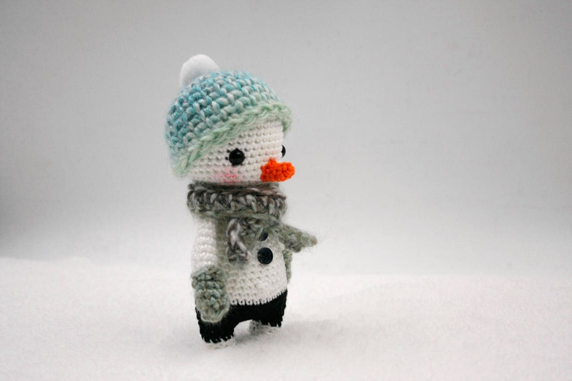 Patron au crochet: Larry le mini bonhomme de neige - Etsy France