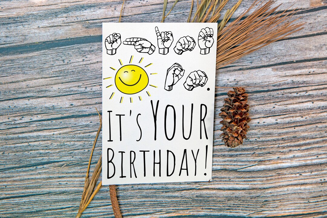ASL Shine on It's Your Birthday Printable Birthday Card // PDF // JPG ...