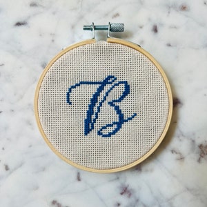Letter “B” Initial Monogram Finished Crossstitch Hoop - Etsy