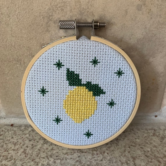 Lemon Cross Stitch Finished Piece - Etsy