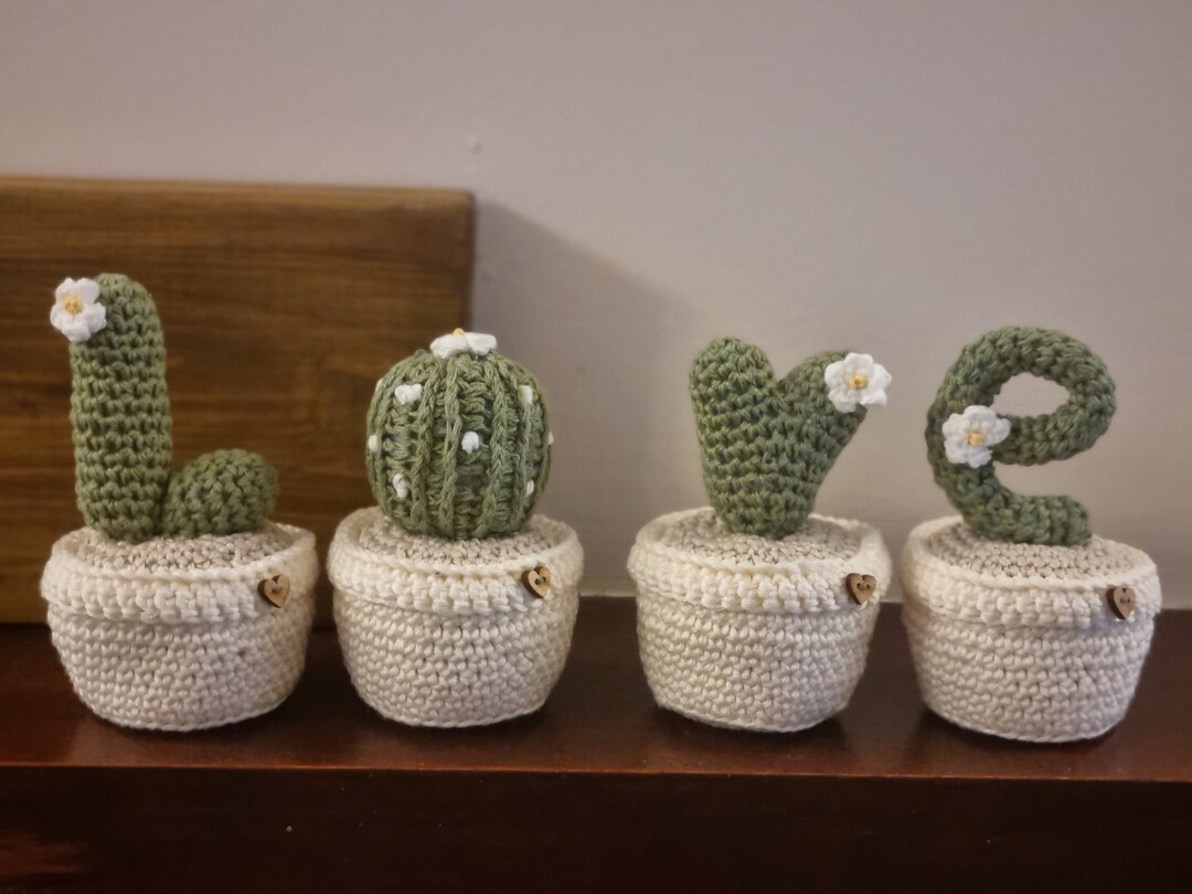 Crochet Cactus 'LOVE' Pots Pattern- Crochet Pattern Only - US ...