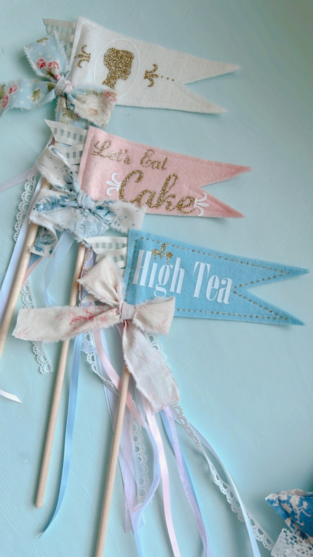 High TEA English Tea Party Felt Flag - Etsy