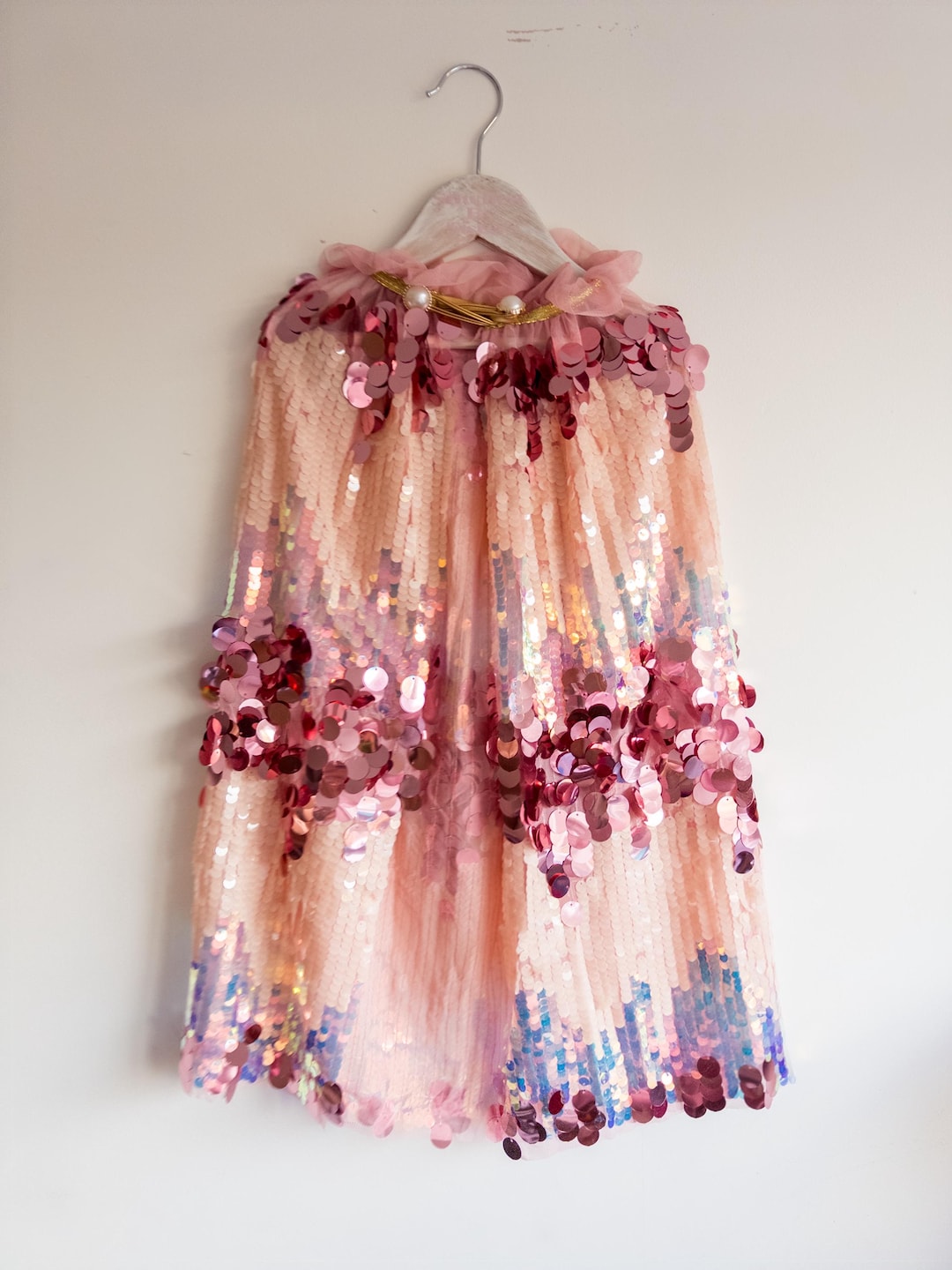 Rose Gold Sequin Cape, Shimmer Princess Cape, Accessories - Etsy