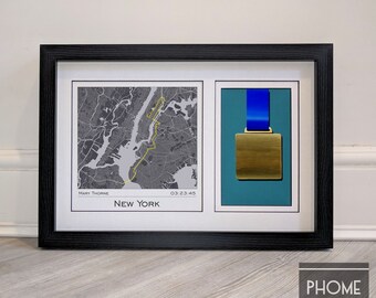 Any Marathon Running Map, Photo & Medal Display Frame : Gift for ...
