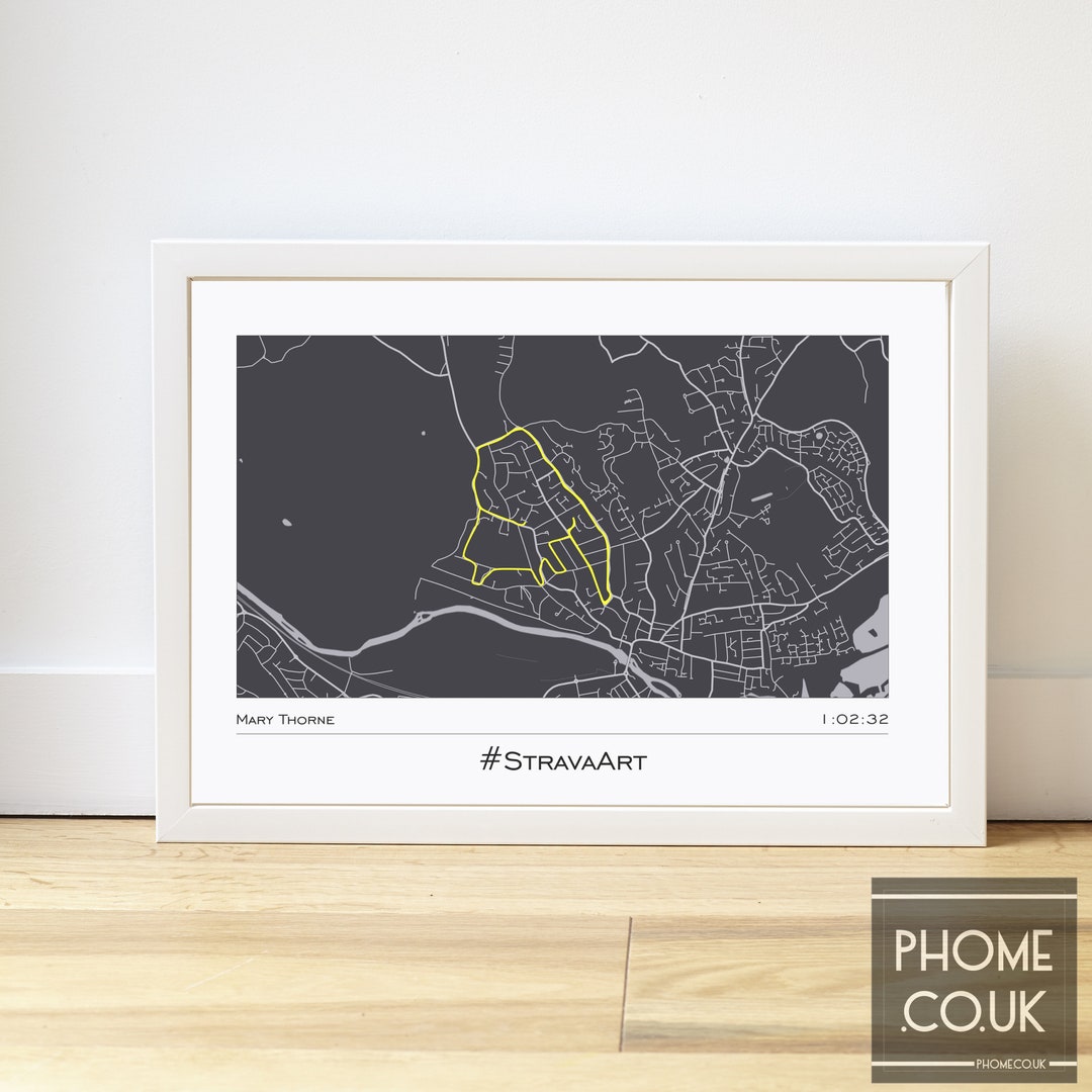 GPX - Mapmyrun, Strava Print - Route Map Print - Gift for Runner ...
