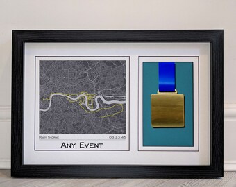 Any Marathon Running Map, Photo & Medal Display Frame : Gift for ...