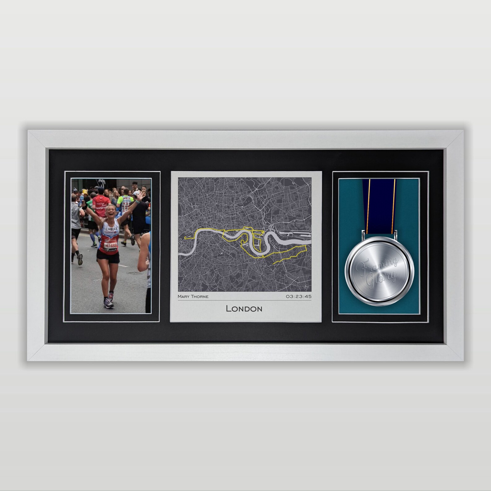 London Marathon Finisher's Print - Photo and Medal Display Frame - Gift ...