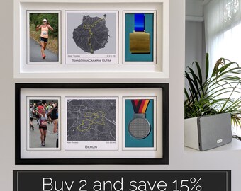 Any Marathon Running Map, Photo & Medal Display Frame : Gift for ...