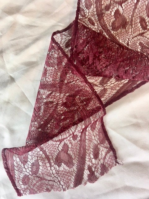 5 Burgundy Insertion Lace, Vintage, Made in USA by the Yard - Etsy