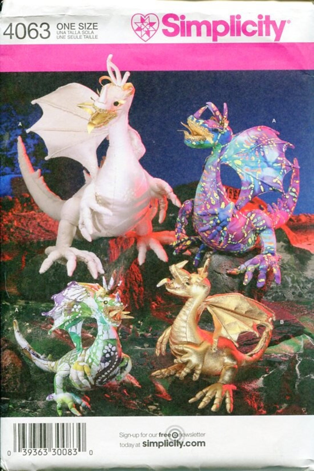 Dragon Pattern in Three Sizes Simplicity 4063 - Etsy