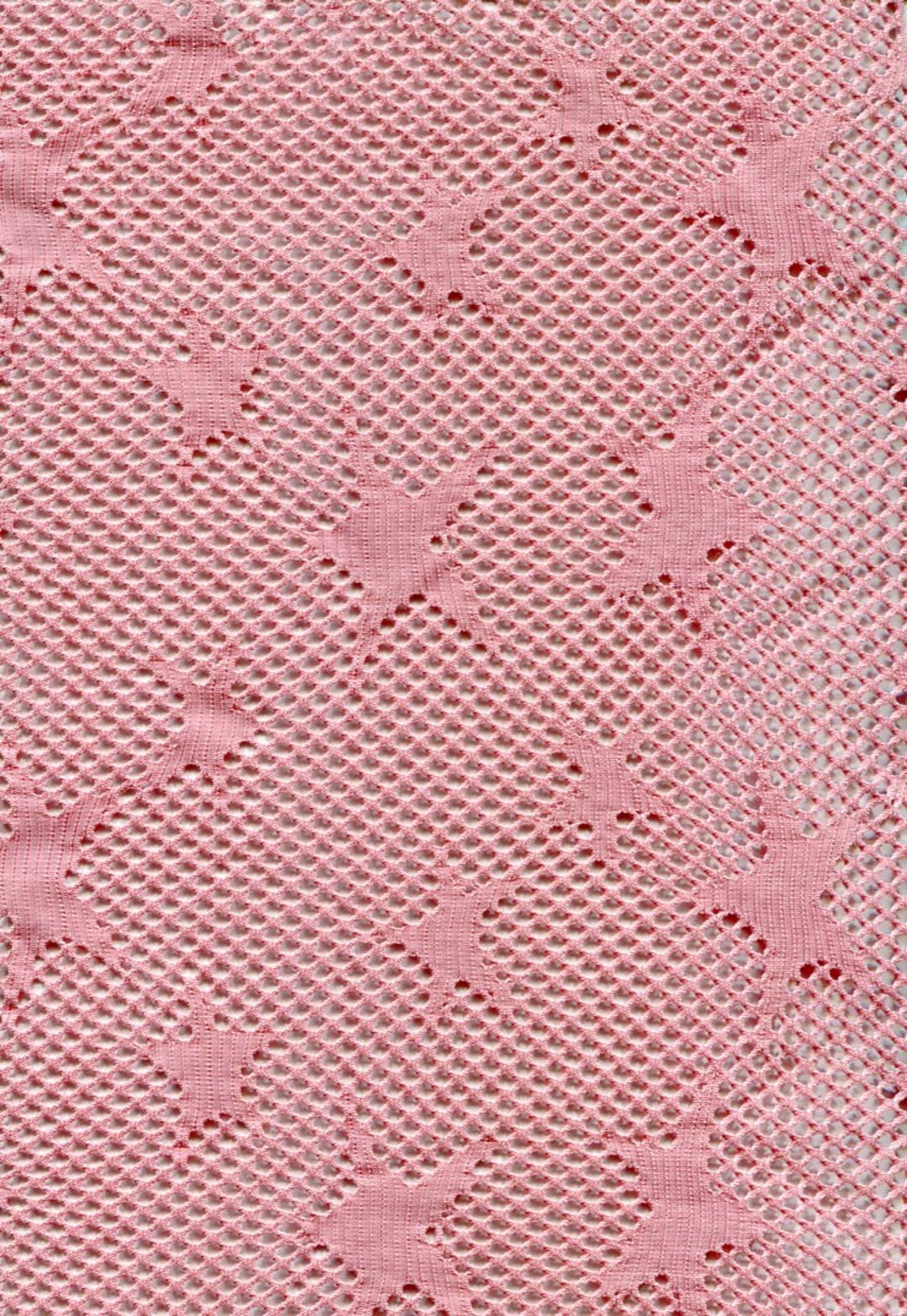 Dusky Pink Fishnet Jacquard Knit With Stars Woven in 58/60" Wide X 1.25 ...