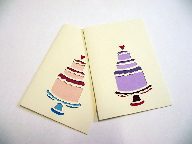 A6 Hand Cut Three Tier Cake Greetings Card - Etsy