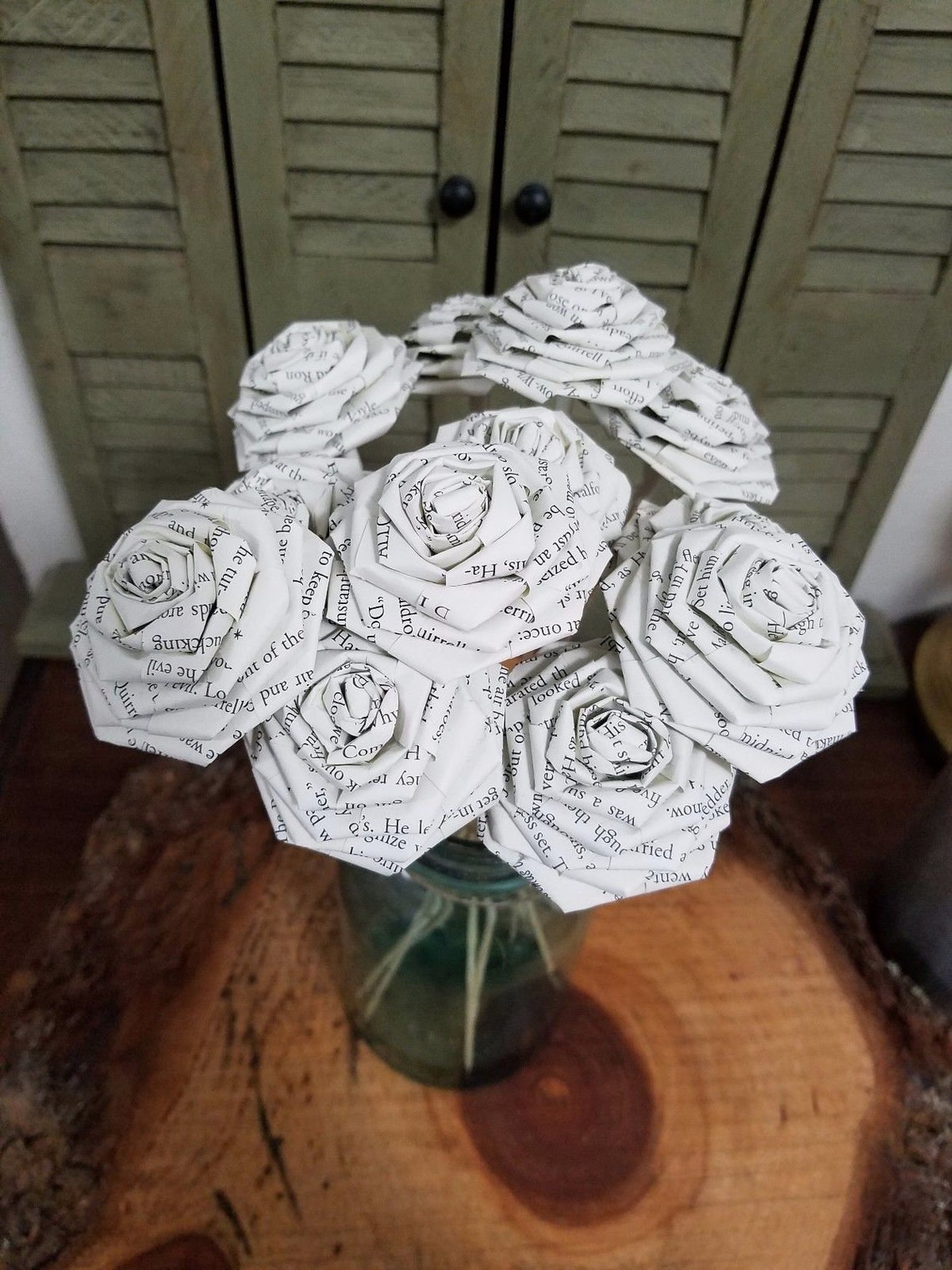 1 Dozen Book Page Roses Horror Book Page Flowers 12 Paper | Etsy