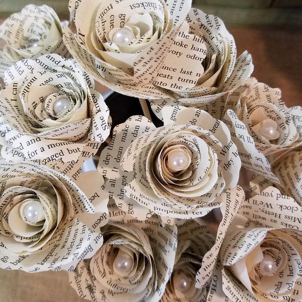 Book Page Bouquet - Etsy