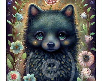 Fabric Panel DI 80 Boho Forest Animals. for Sewing, Patchwork, Quilting ...