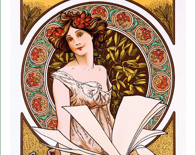 Fabric Panel - Alphonse Mucha (78). for Sewing, Patchwork, Quilting ...