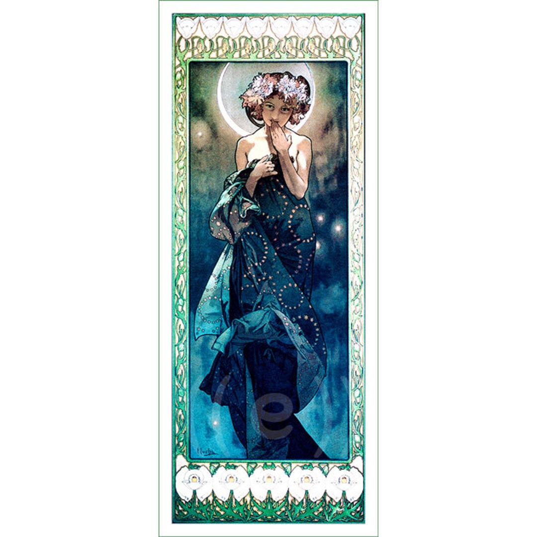 Fabric Panel - Alphonse Mucha (53-200). for Sewing, Patchwork, Quilting ...