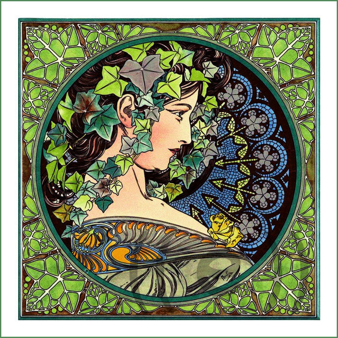 Fabric Panel Alphonse Mucha 79. for Sewing Patchwork - Etsy