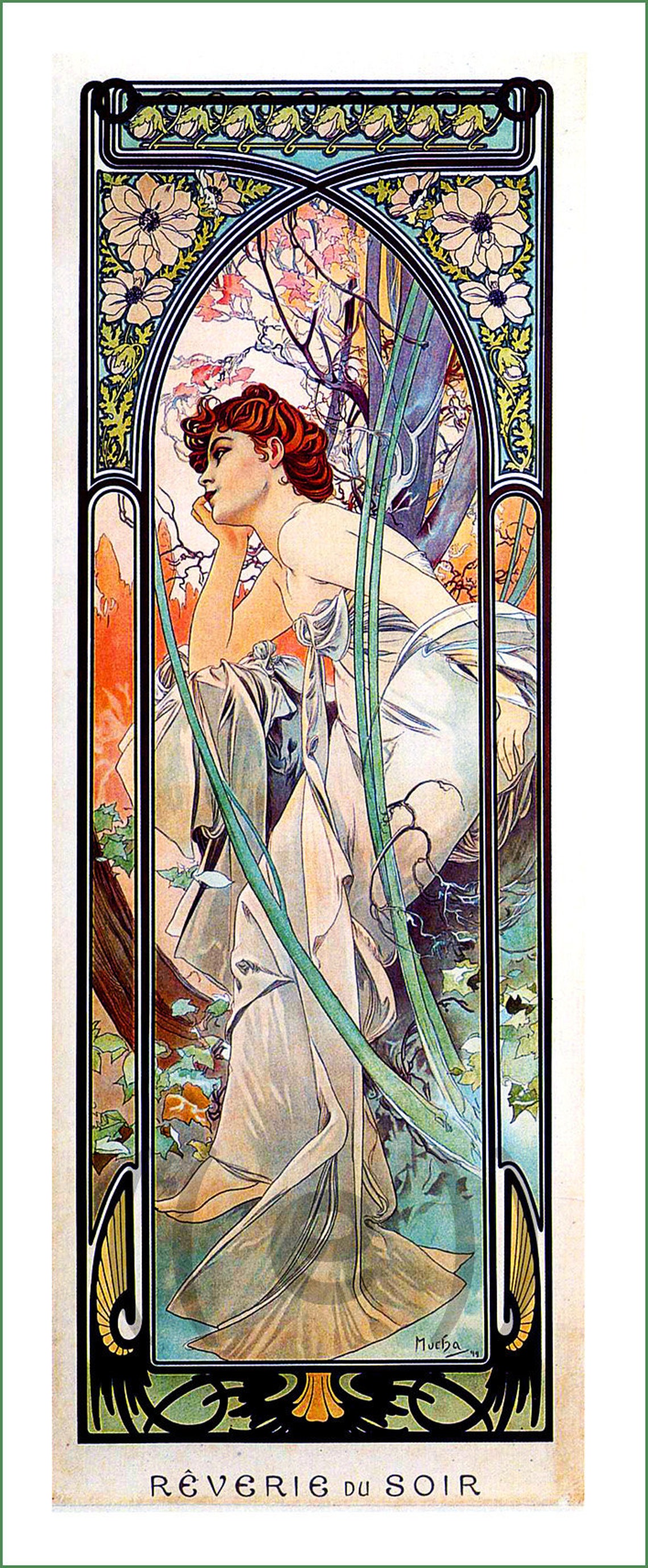 Fabric Panel - Alphonse Mucha (37). for Sewing, Patchwork, Quilting ...
