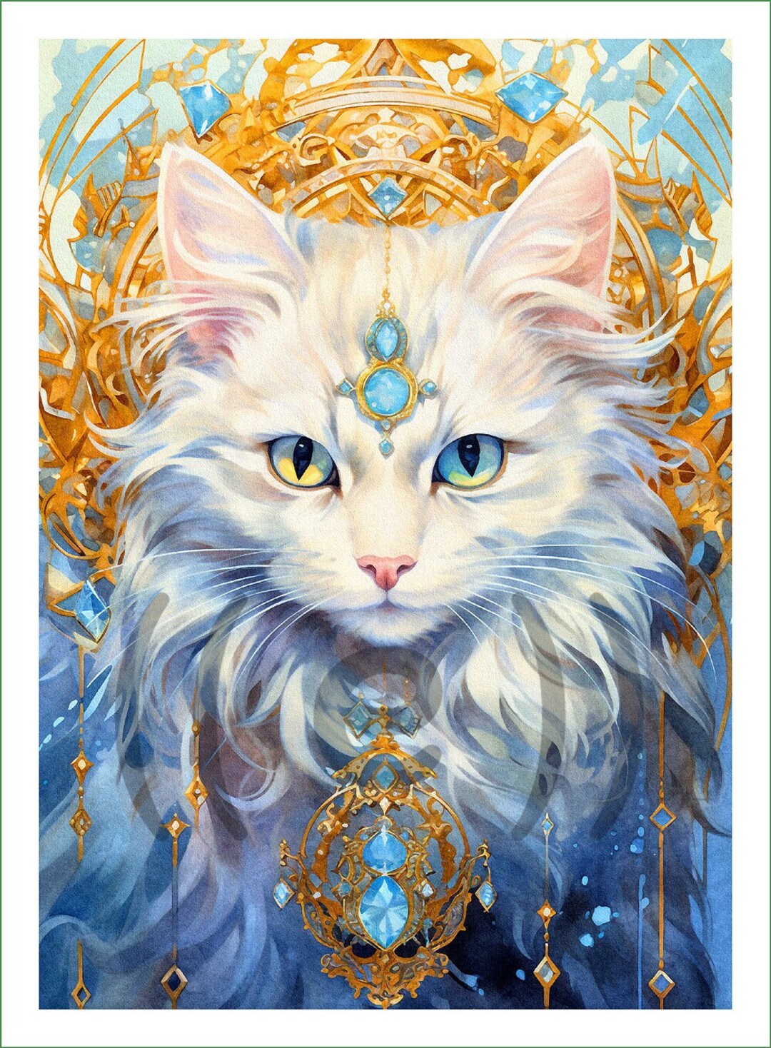 Fabric Panel - DI (164) - Cats & Crystals. for Sewing, Patchwork ...