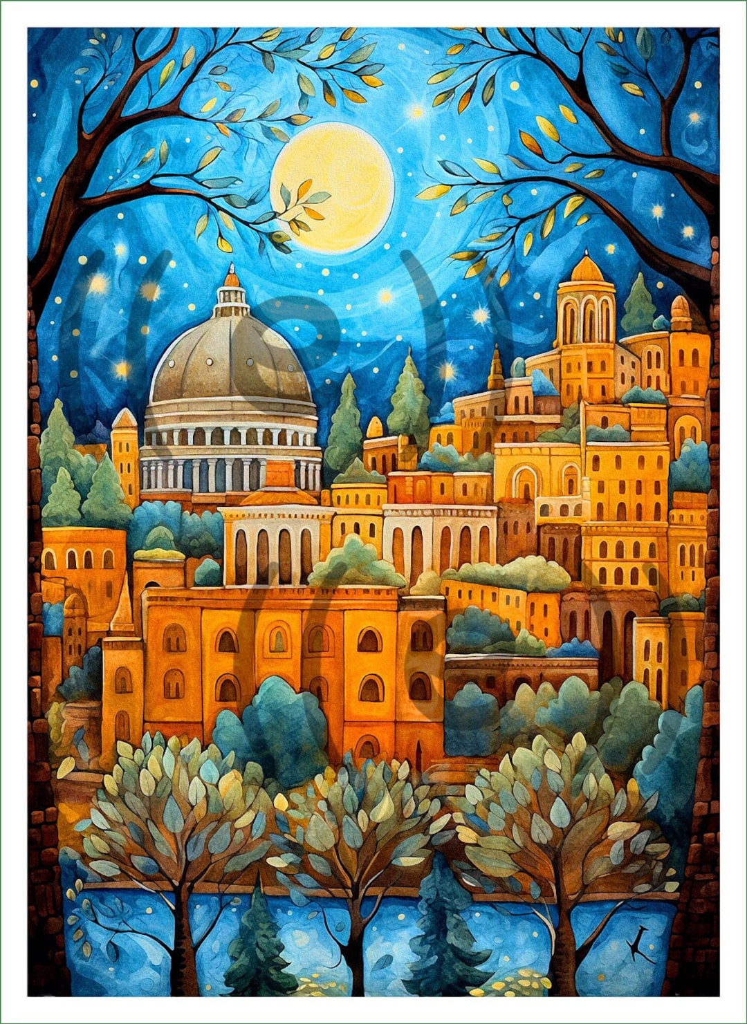 Fabric Panel - DI (9) - World Cities - Rome - Italy. for Sewing ...