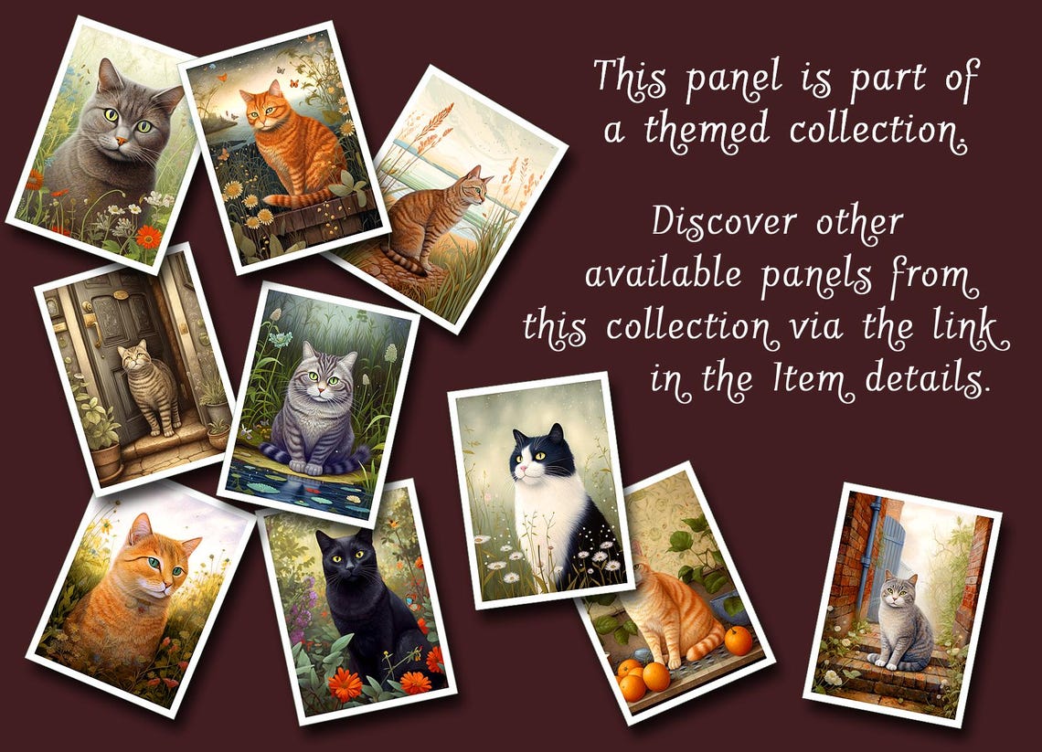 Fabric Panel - DI (128) - Cats. for Sewing, Patchwork, Quilting. Fabric ...