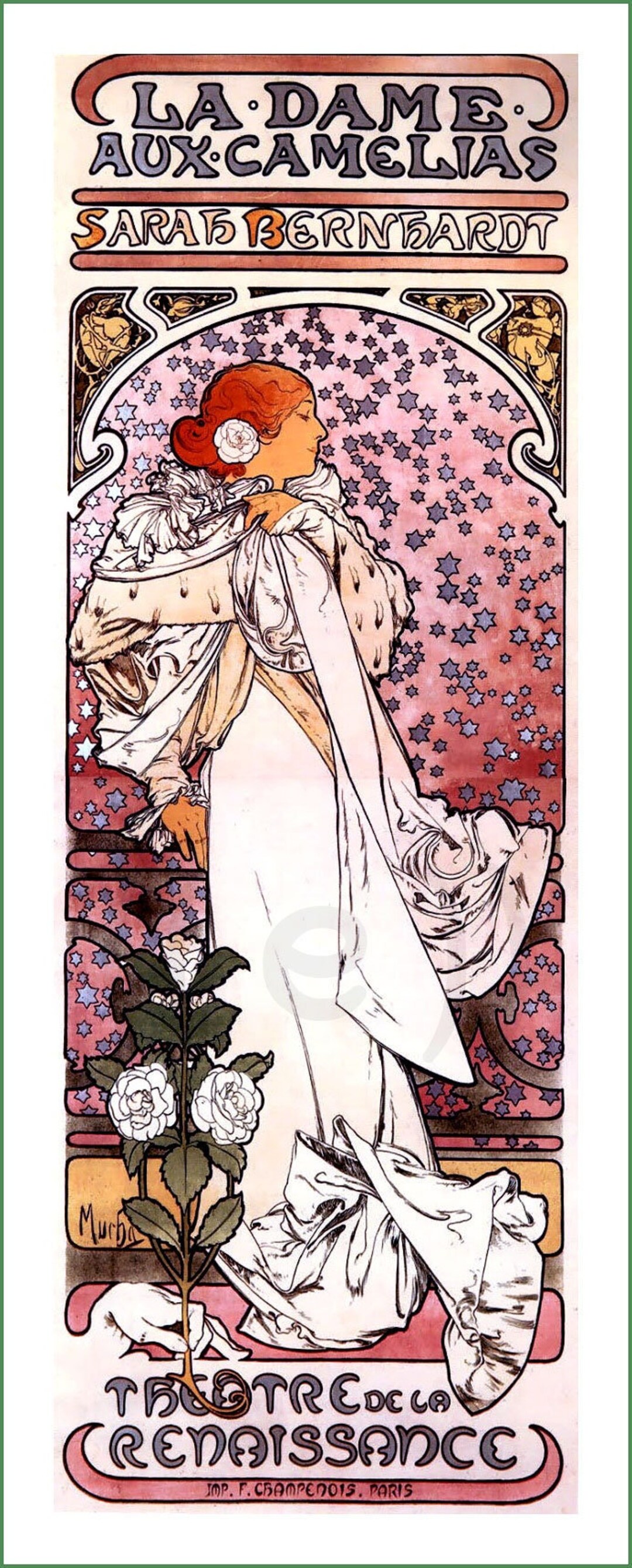 Fabric Panel - Alphonse Mucha (2). for Sewing, Patchwork, Quilting ...