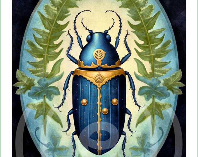 Fabric Panel - DI (85) - Botanical Beetles. for Sewing, Patchwork ...