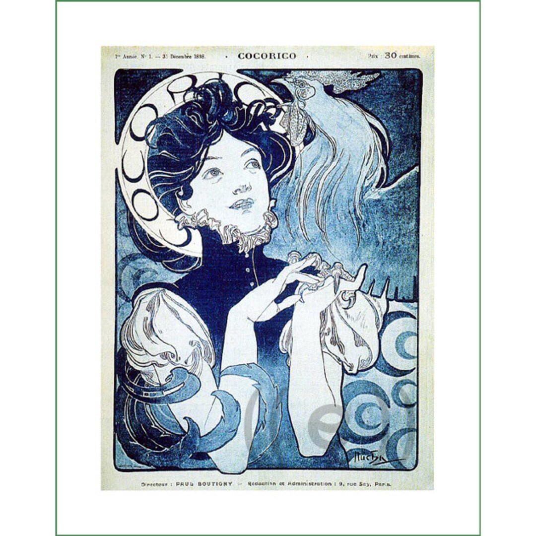 Fabric Panel - Alphonse Mucha (24). for Sewing, Patchwork, Quilting ...