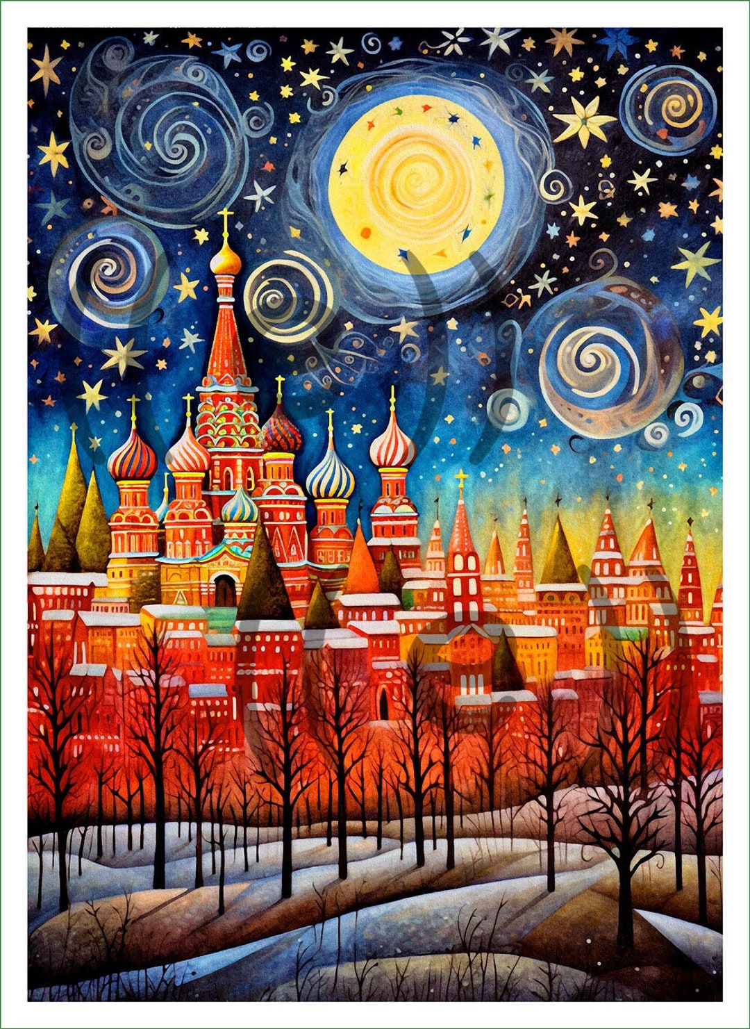 Fabric Panel DI 6 World Cities Moscow Russia. for Sewing, Patchwork ...