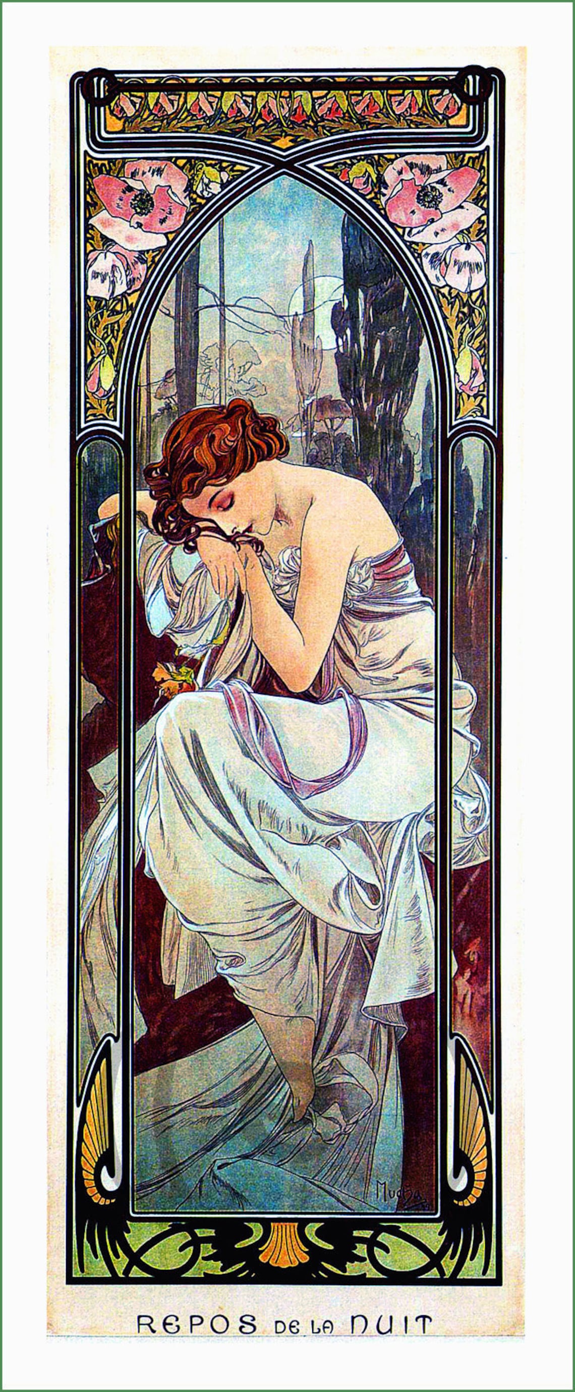 Fabric Panel - Alphonse Mucha (36). for Sewing, Patchwork, Quilting ...