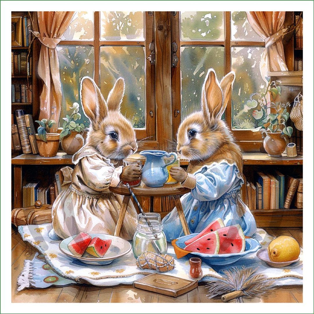 Fabric Panel - DI (396) - Fancy Rabbit. for Sewing, Patchwork, Quilting ...
