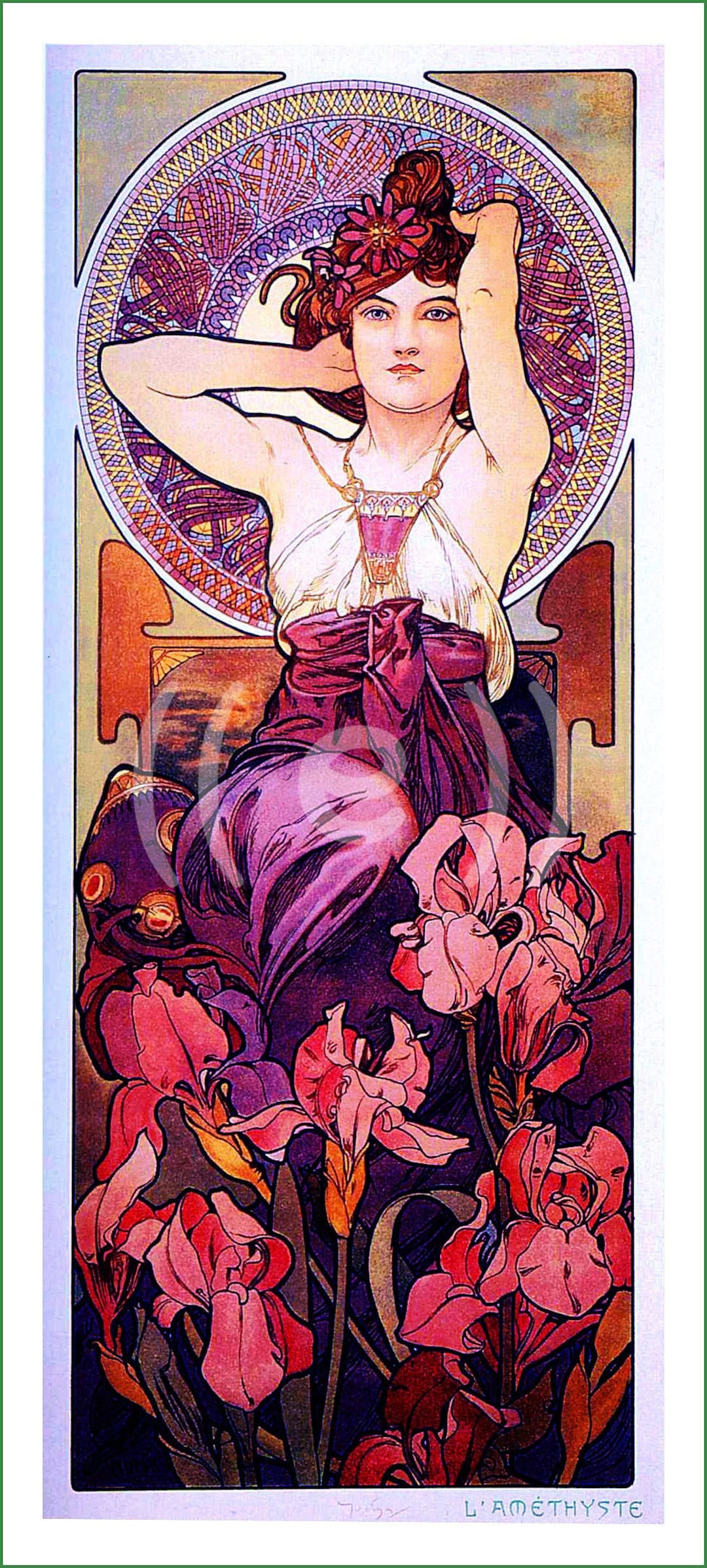 Fabric Panel - Alphonse Mucha (31). for Sewing, Patchwork, Quilting ...