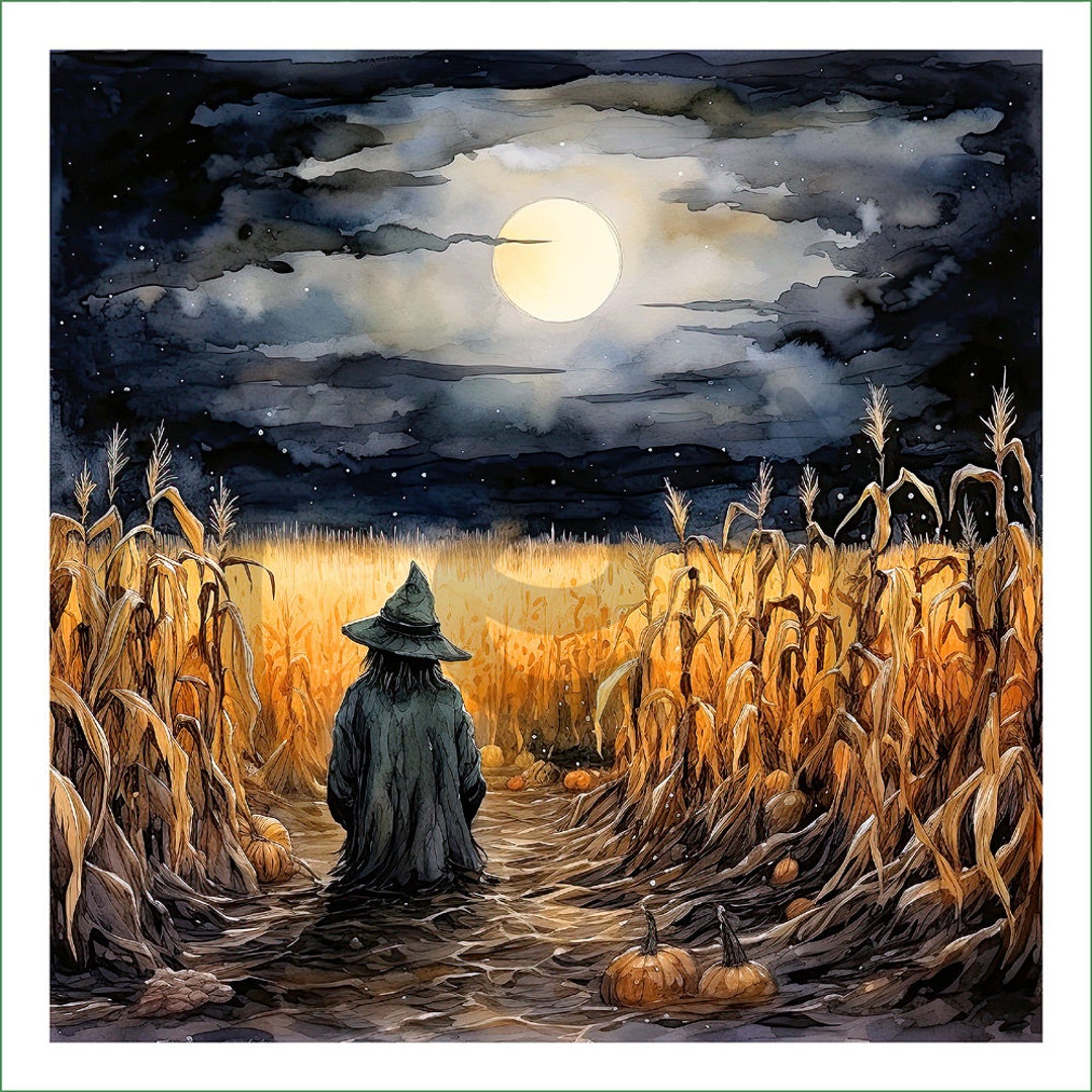 Fabric Panel - DI (198) - Scarecrow in the Field. for Sewing, Patchwork ...