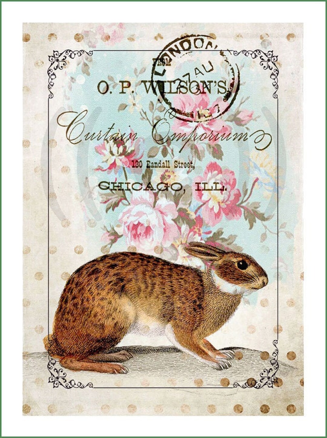 Fabric Panel - Vintage Collage (147). for Sewing, Patchwork, Quilting ...