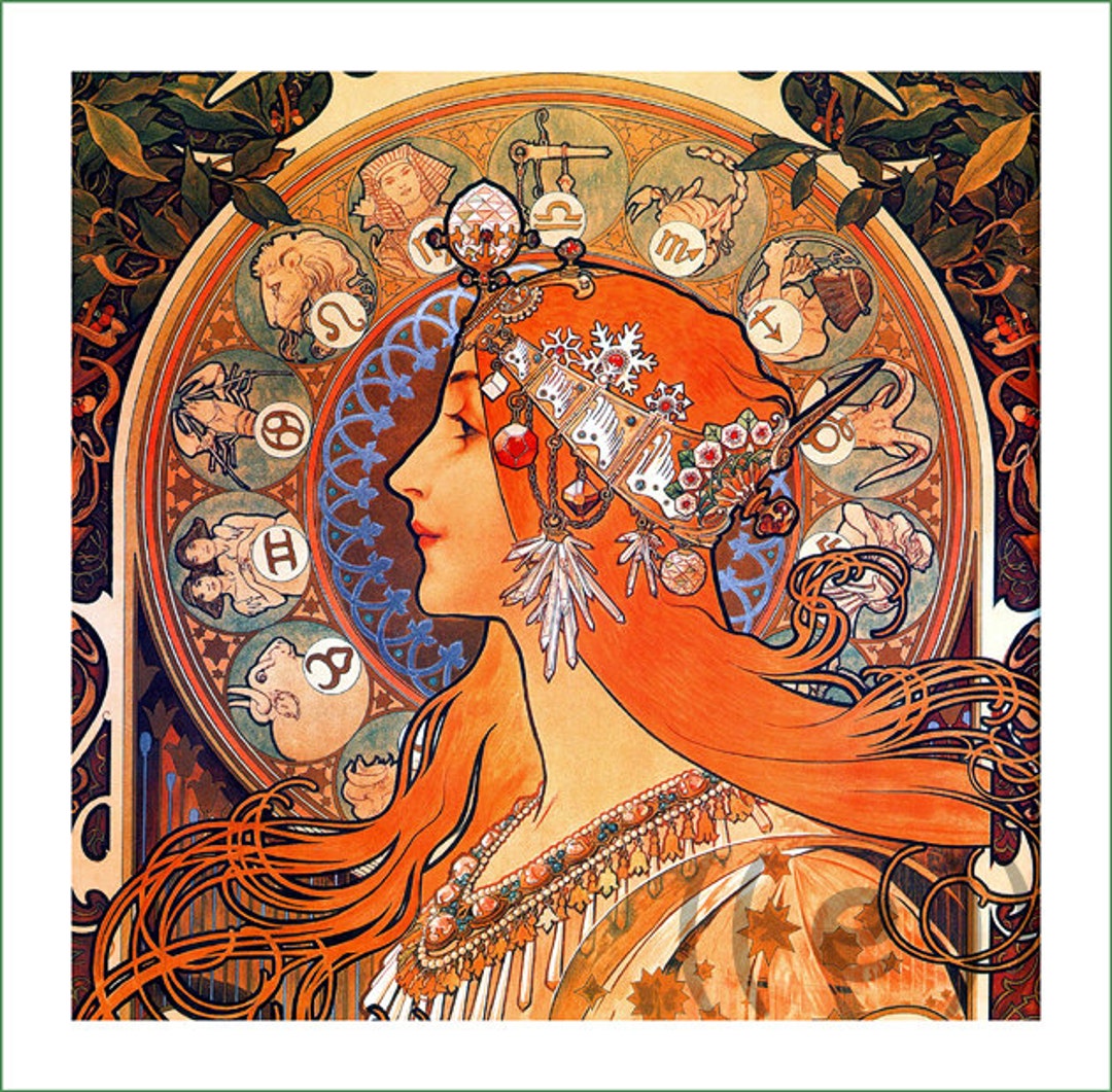 Fabric Panel - Alphonse Mucha (19) - V.a. for Sewing, Patchwork ...