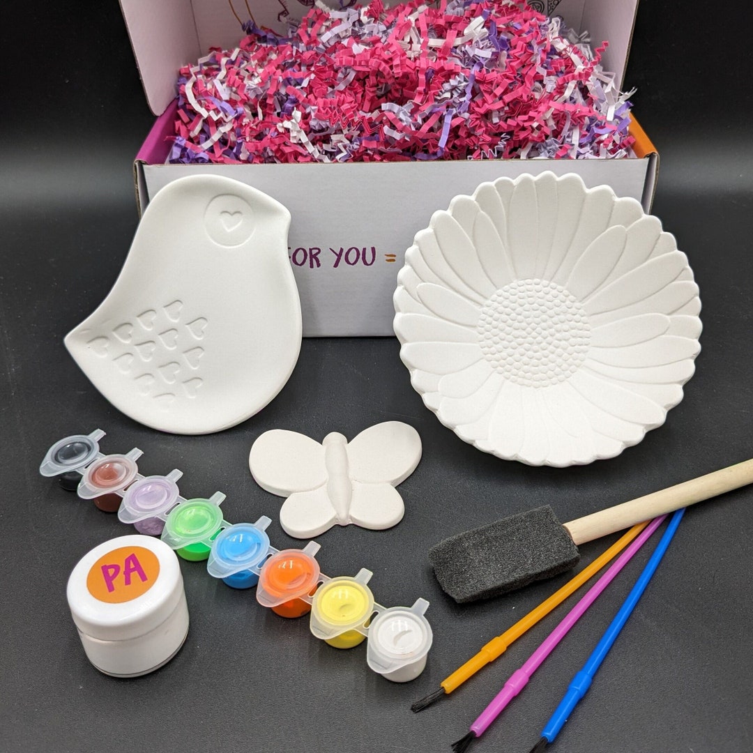 Spring in the Air Paint Your Own Pottery Painting Kit, Bird, Butterfly ...